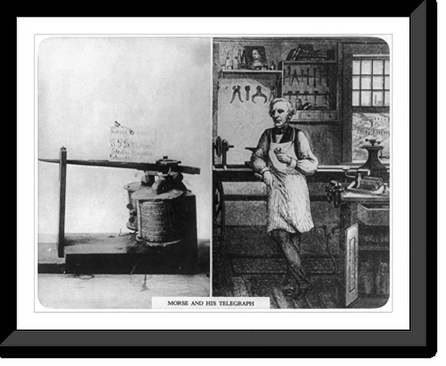 Historic Framed Print, Morse and His Telegraph, 17-7/8" x 21-7/8 ...