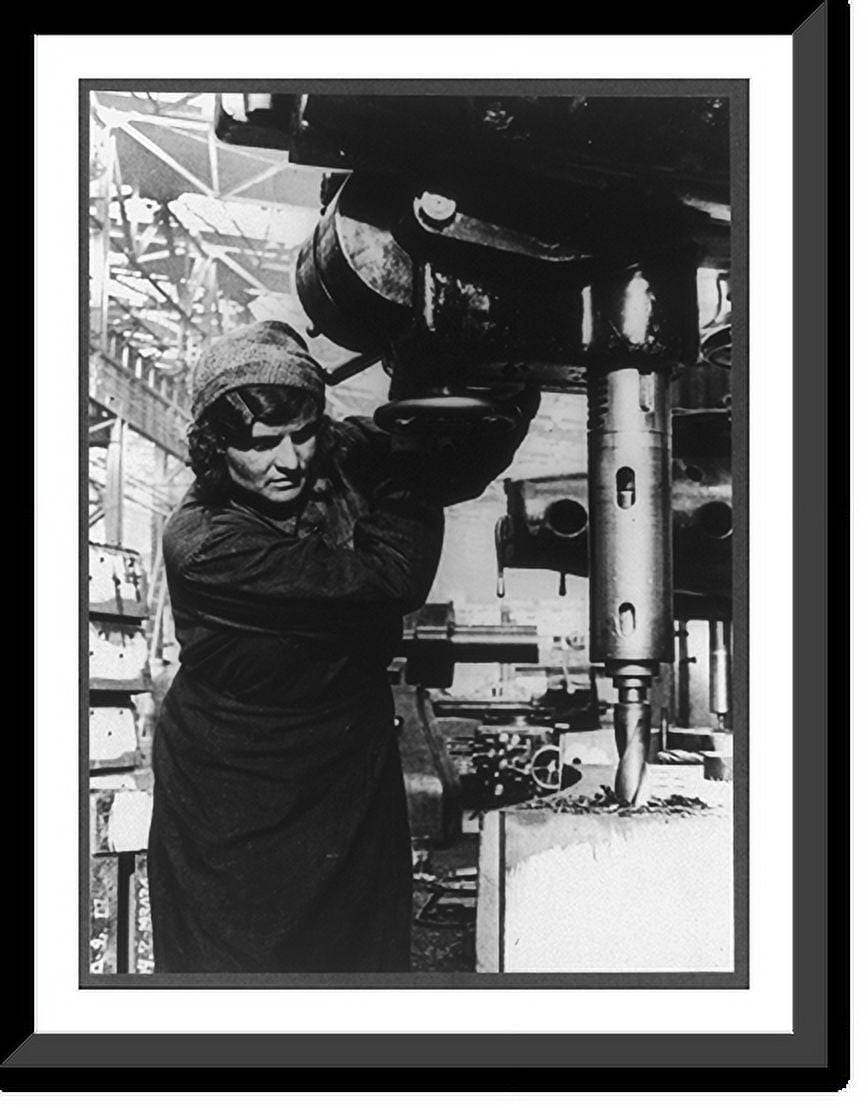 Historic Framed Print, Moscow, USSR. 1941(?). A worker in one of Moscow ...