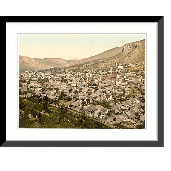 Historic Framed Print, Mostar general view Herzegowina Austro-Hungary ...