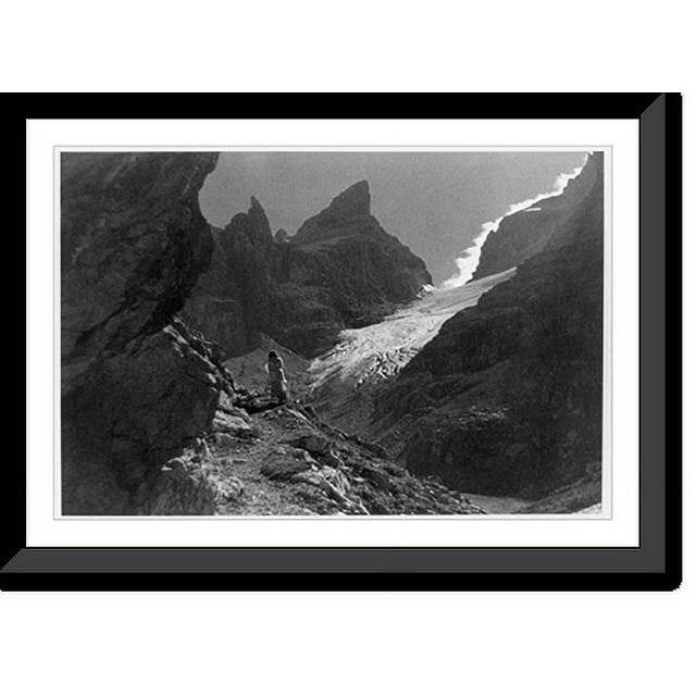 Historic Framed Print, [Motion picture still with rear view of actress ...