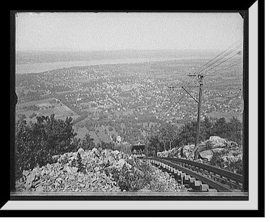 Historic Framed Print, [Mount Beacon Inclined Railway, looking down ...