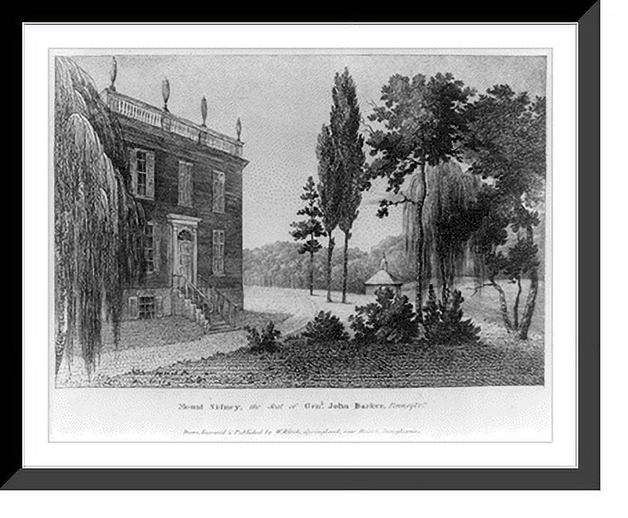 Historic Framed Print, Mount Sidney, the seat of Genl. John Barker ...
