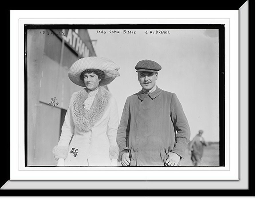 Historic Framed Print, Mrs. Craig Biddle and J.A. Armstrong walking ...