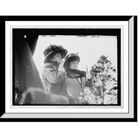 Historic Framed Print, Mrs. Erhard and unidentified woman at Cedarhurst ...
