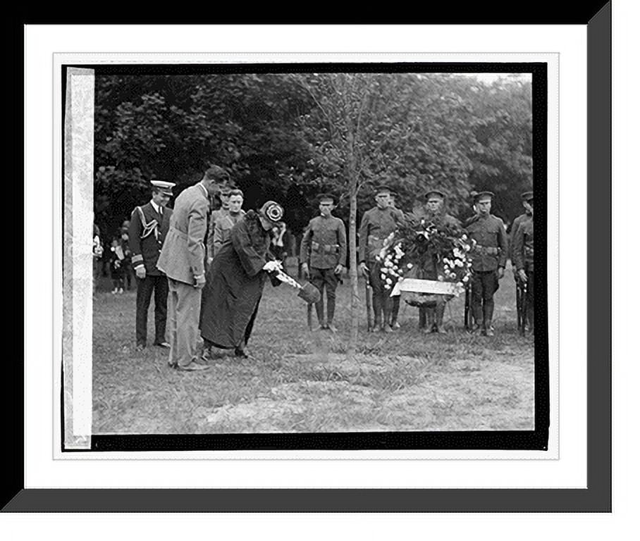 Historic Framed Print, Mrs. Harding planting tree, 5/30/1923, 17-7/8" x ...