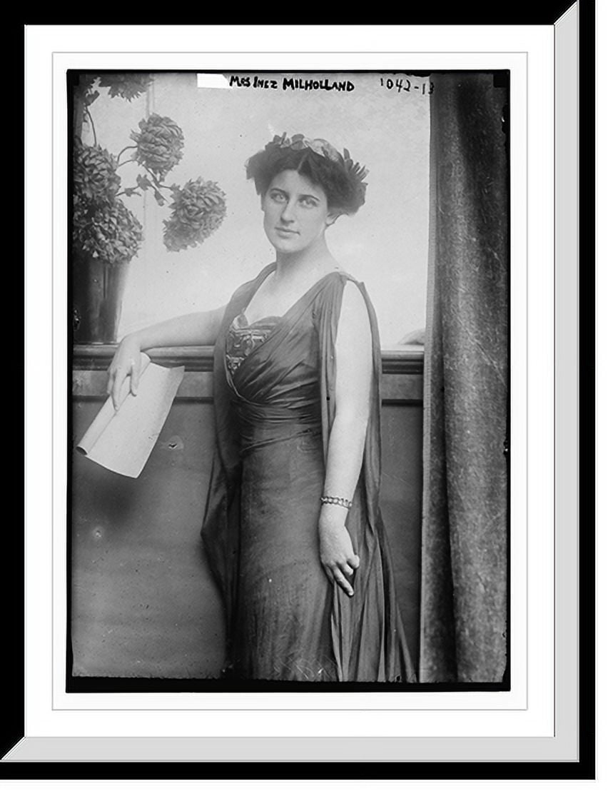 Historic Framed Print, Mrs. Inez Milholland posing with scroll of paper ...