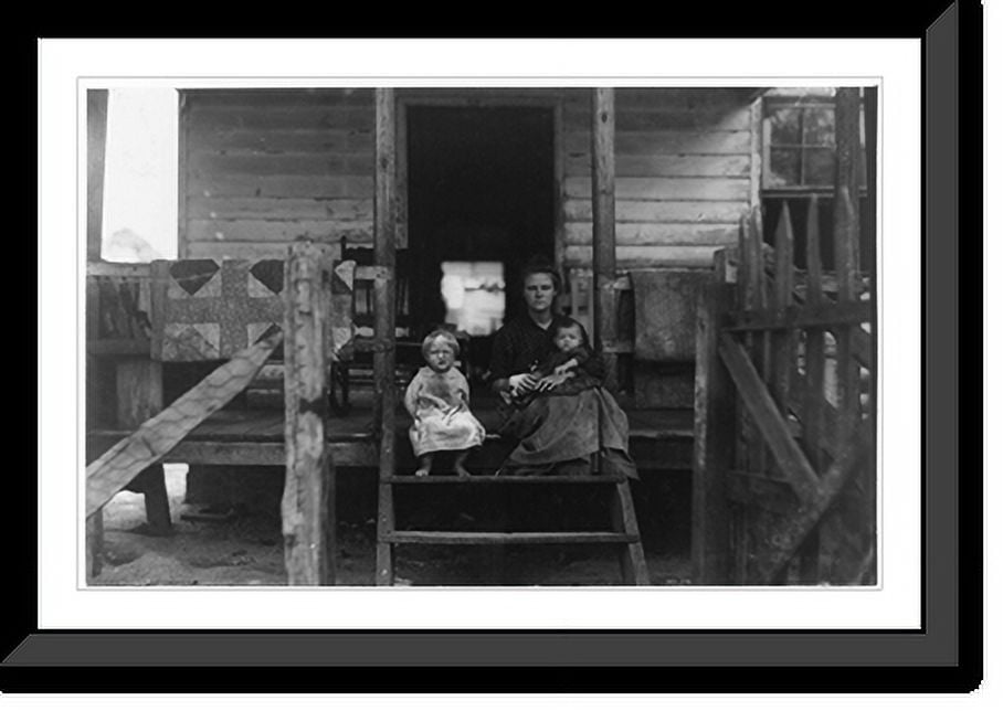 Historic Framed Print, Mrs. L. Bosher, living in a rundown cotton mill ...