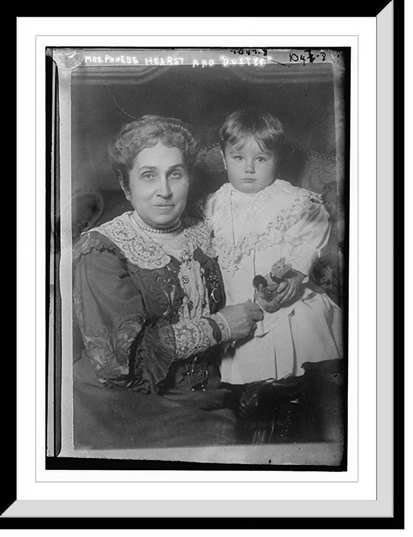 Historic Framed Print, Mrs. Phoebe Hearst holding "Buster", 17-7/8" x ...