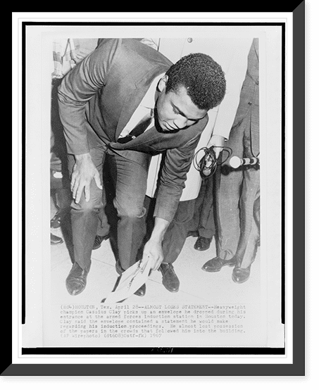 Historic Framed Print, [Muhammad Ali, formerly Cassius Clay, stooping ...