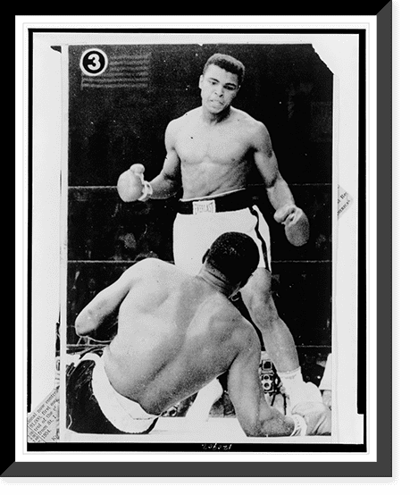 Historic Framed Print, [Muhammad Ali standing over a fallen Sonny ...