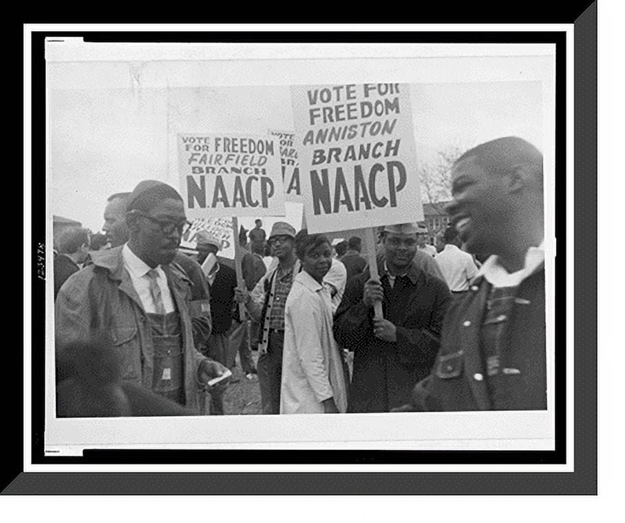 Historic Framed Print, [NAACP supporters marching with signs, Vote for ...