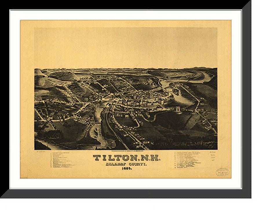 Historic Framed Print, NH Tilton 1884 MAP, 17-7/8" x 21-7/8" - Walmart.com