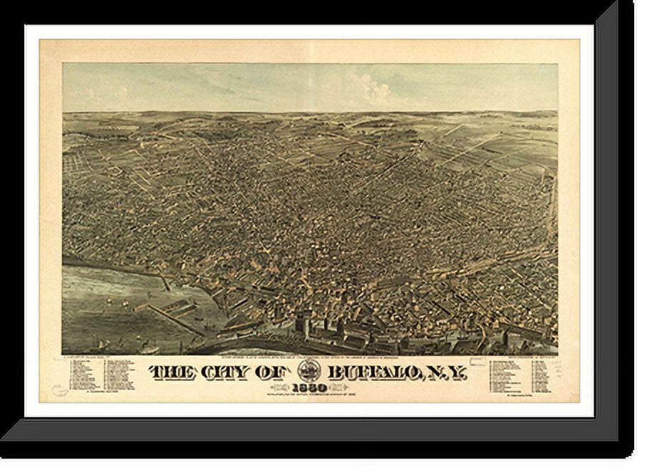 Historic Framed Print, NY Buffalo 1880 MAP, 17-7/8" x 21-7/8" - Walmart.com
