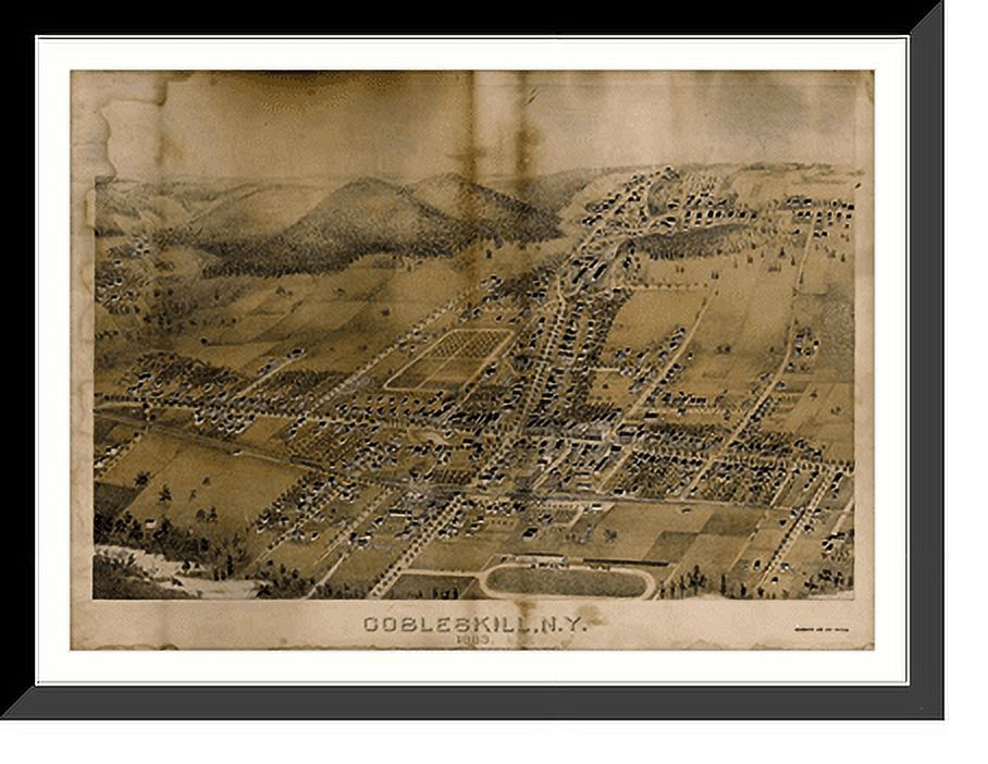 Historic Framed Print, NY Cobleskill 1883 MAP, 17-7/8" x 21-7/8 ...