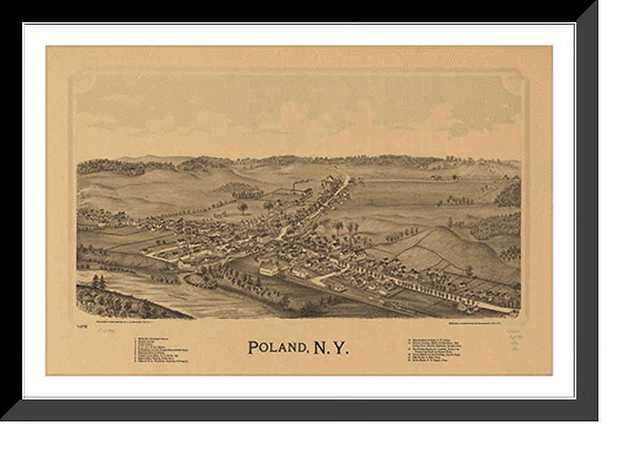 Historic Framed Print, NY Poland 1890 MAP, 17-7/8" x 21-7/8" - Walmart.com