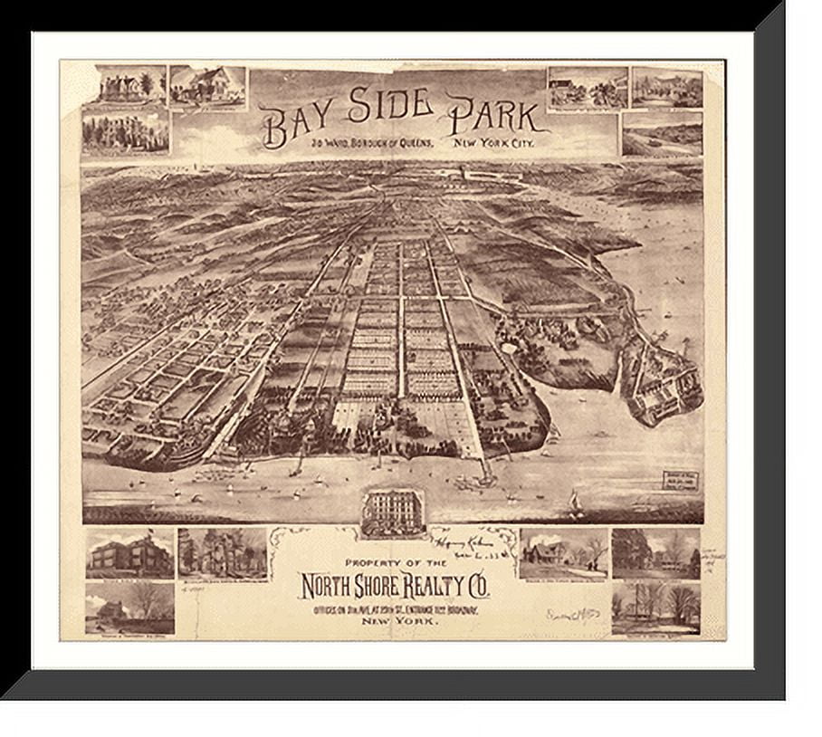 Historic Framed Print, NY Queens 1915 MAP, 17-7/8" x 21-7/8" - Walmart.com