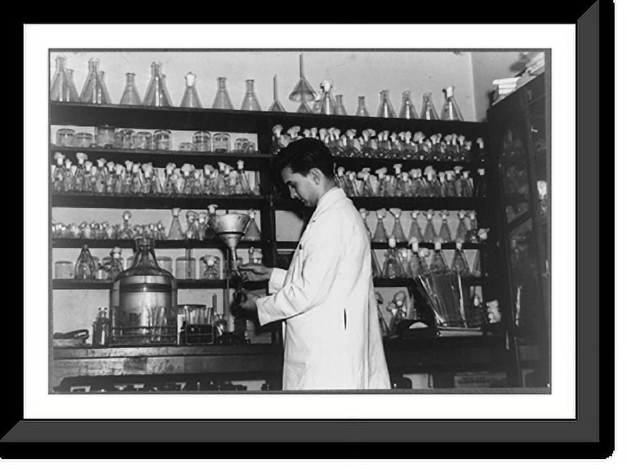 Historic Framed Print, NYA student laboratory assistant, 17-7/8" x 21-7 ...