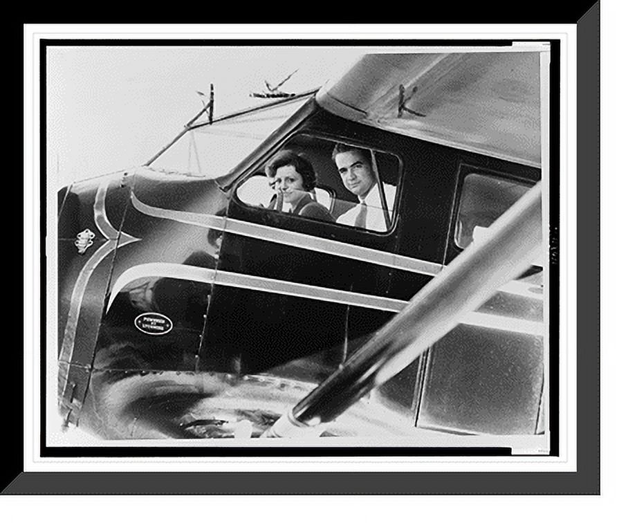 Historic Framed Print, Nancy Carroll and Howard Hughes sitting in the ...