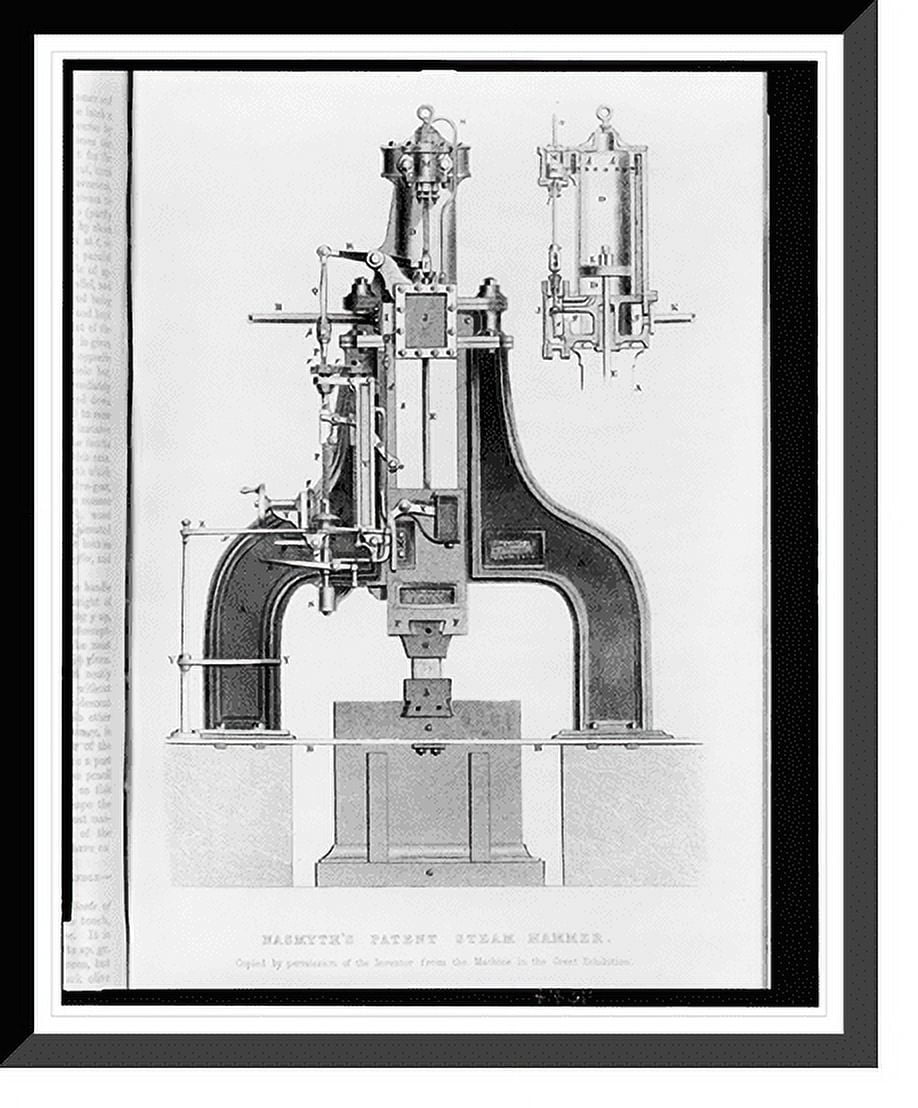 Historic Framed Print, Nasmyth's patent steam hammer, copied by ...