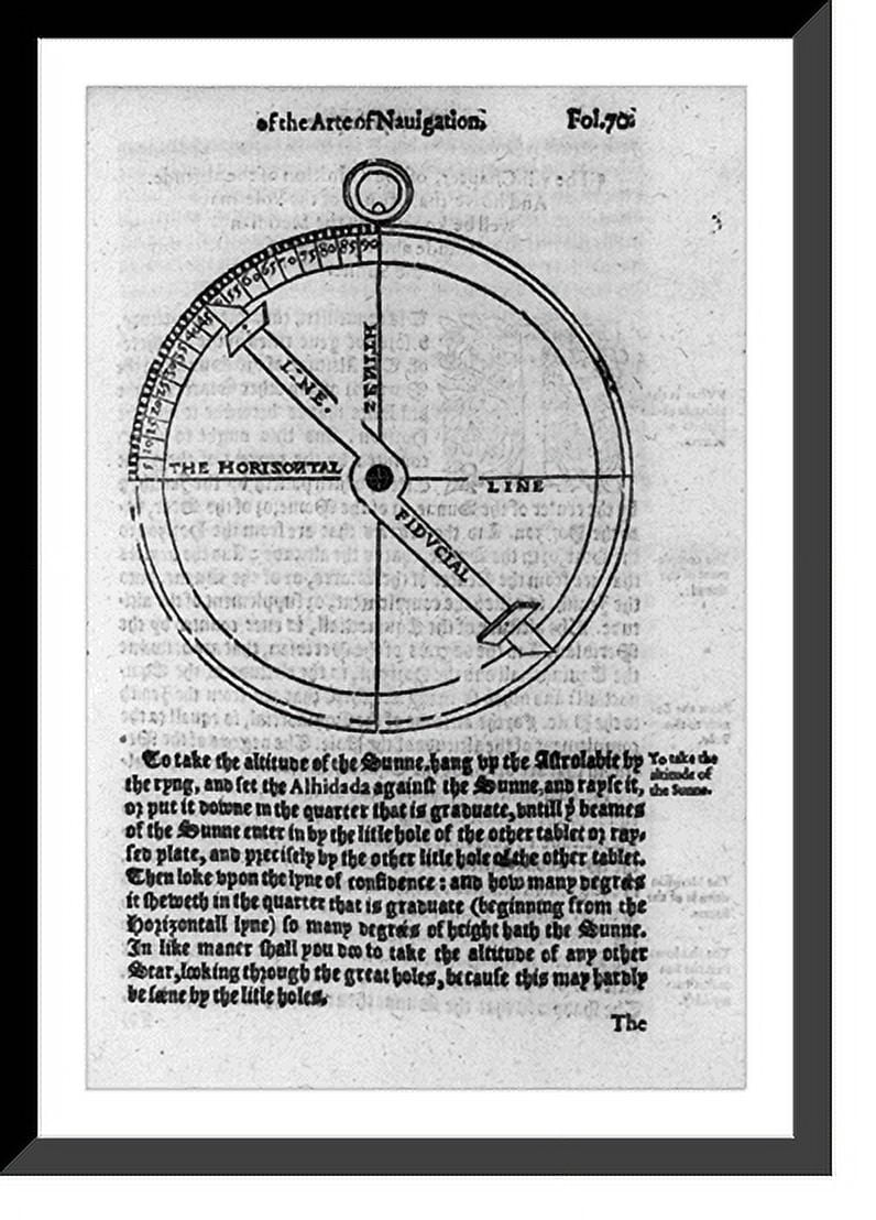 Historic Framed Print, Navigational charts & designs: Astrolab [to take ...