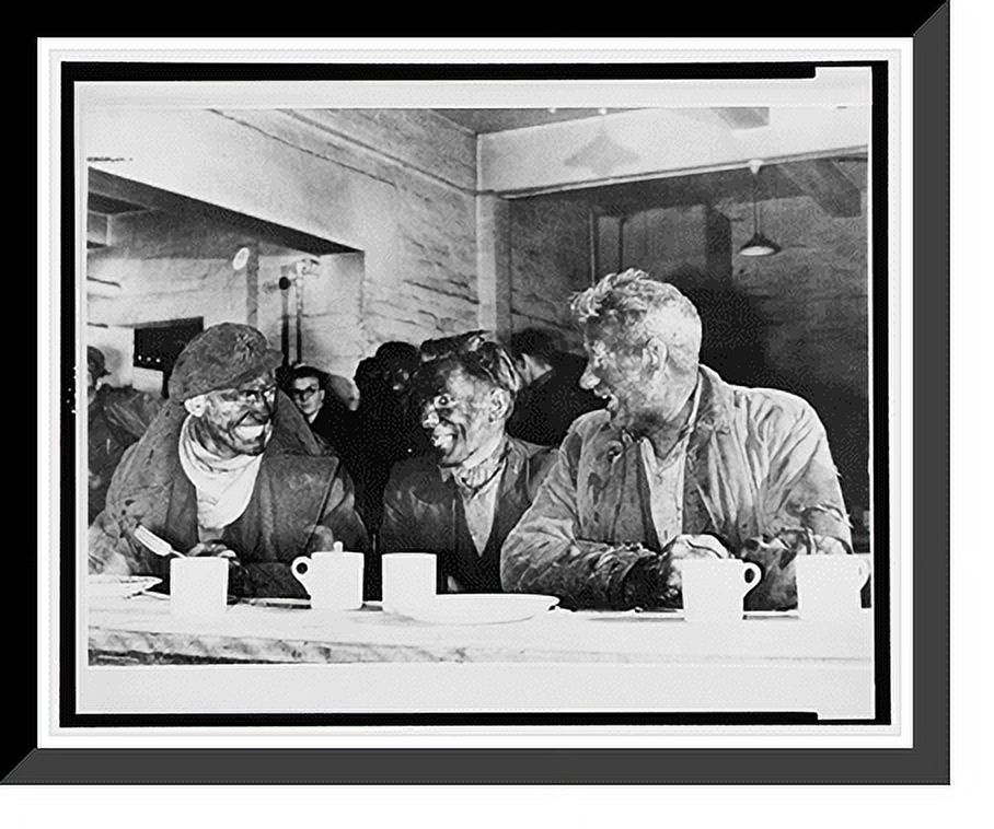 Historic Framed Print, Ned Greenslade, champion British miner, with two ...