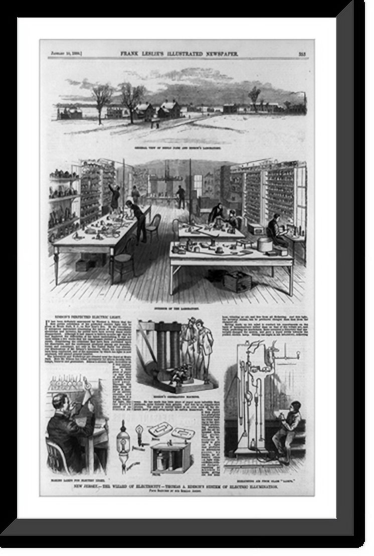 Historic Framed Print, New Jersey. the wizard of electricity. Thomas A ...