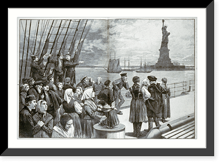 Historic Framed Print, New York - Welcome to the land of freedom - An ...