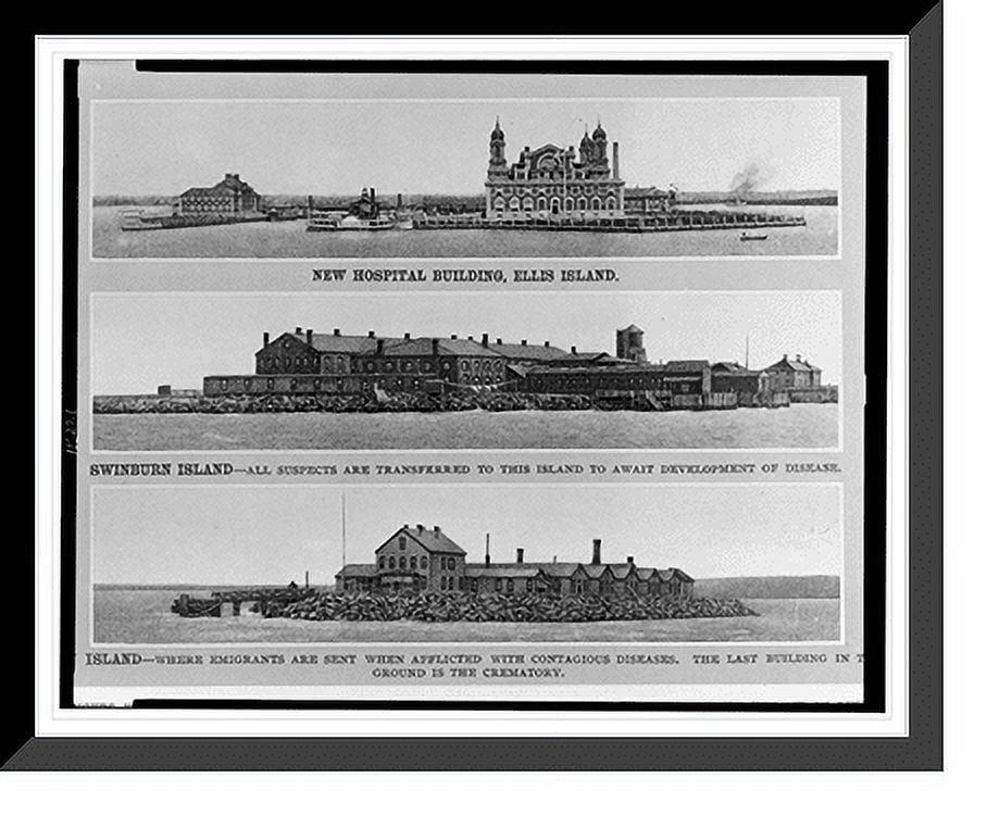 Historic Framed Print, [New hospital building, Ellis Island; quarantine ...