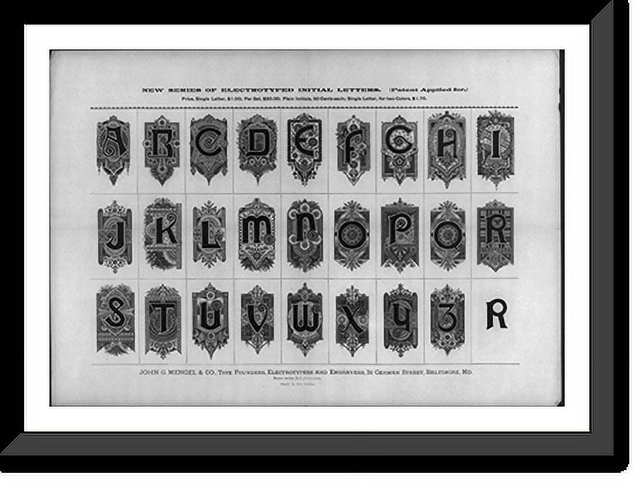 Historic Framed Print, New series of electrotyped initial letters ... Historic Framed Print, New series of electrotyped initial letters ...
