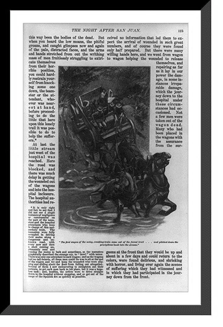 Historic Framed Print, The Night after San Juan. The first wagon of the ...