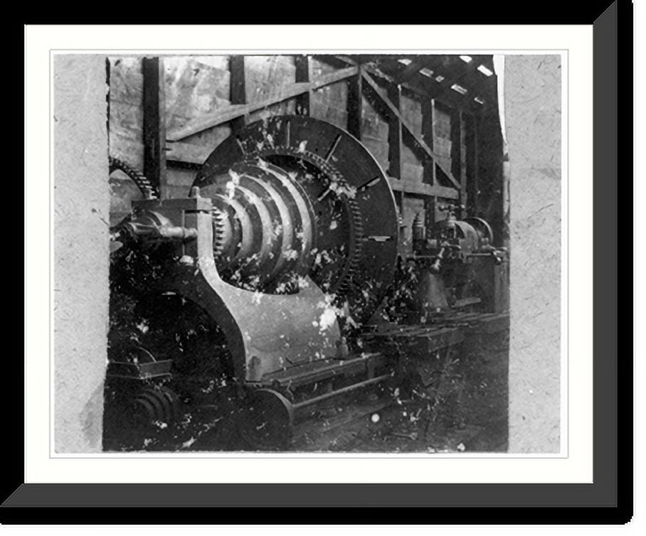Historic Framed Print, Nine feet engine lathe, 17-7/8" x 21-7/8 ...