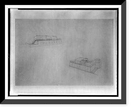 Historic Framed Print, [Nucleus House. Exterior showing different ...