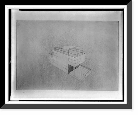 Historic Framed Print, [Nucleus House. Exterior showing integral garage ...