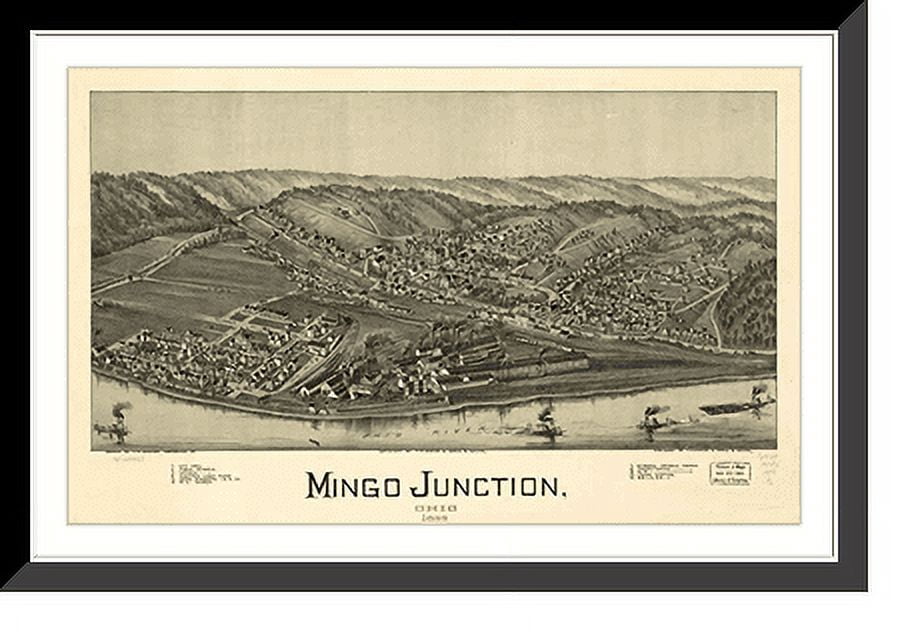 Historic Framed Print, OH Mingo Junction 1899 MAP, 17-7/8" x 21-7/8 ...