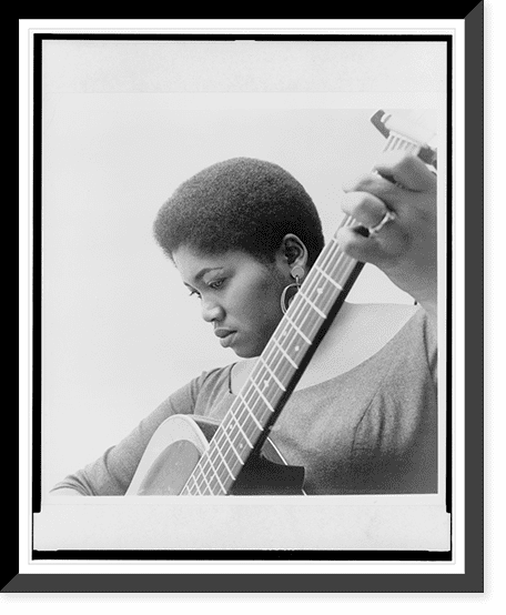 Historic Framed Print, [Odetta, head-and-shoulders portrait, holding ...