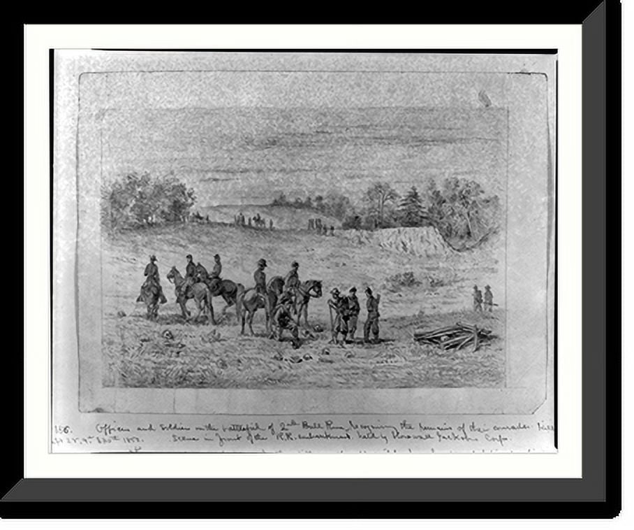 Historic Framed Print, Officers and soldiers on the battlefield of the ...