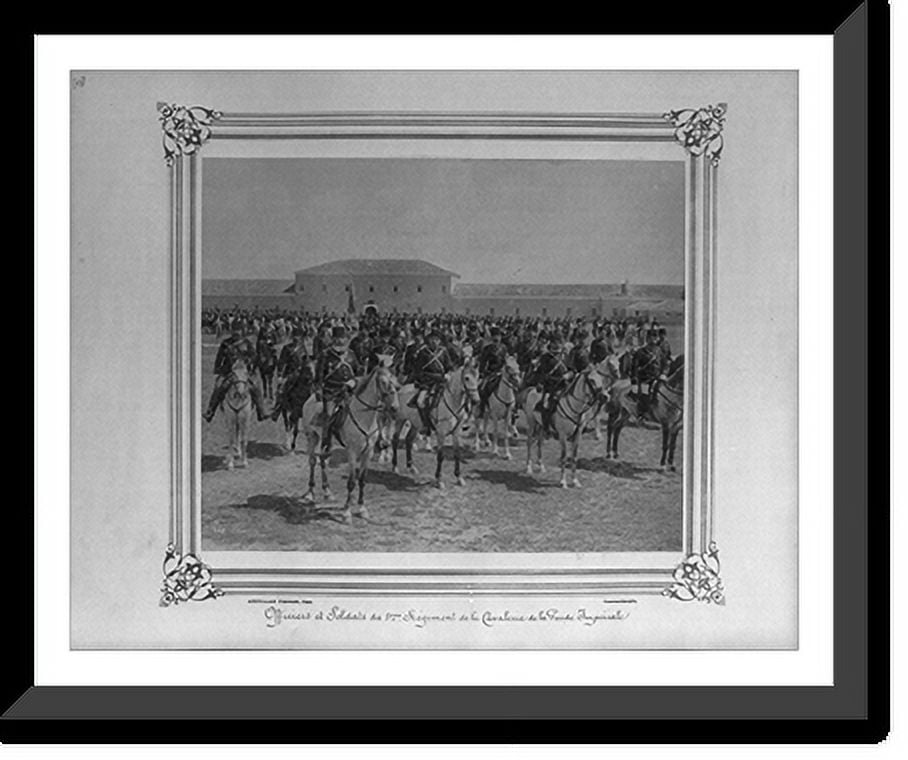 Historic Framed Print, [Officers and soldiers of the Fifth Cavalry ...