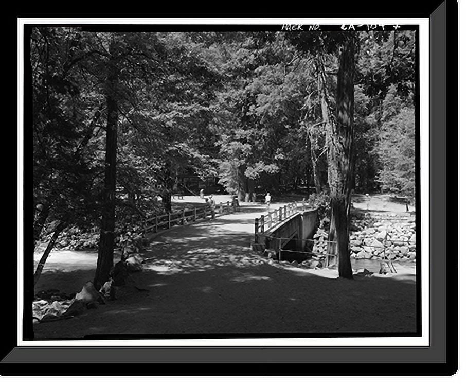 Historic Framed Print, Old Happy Isles Bridge, Spanning Merced River on ...