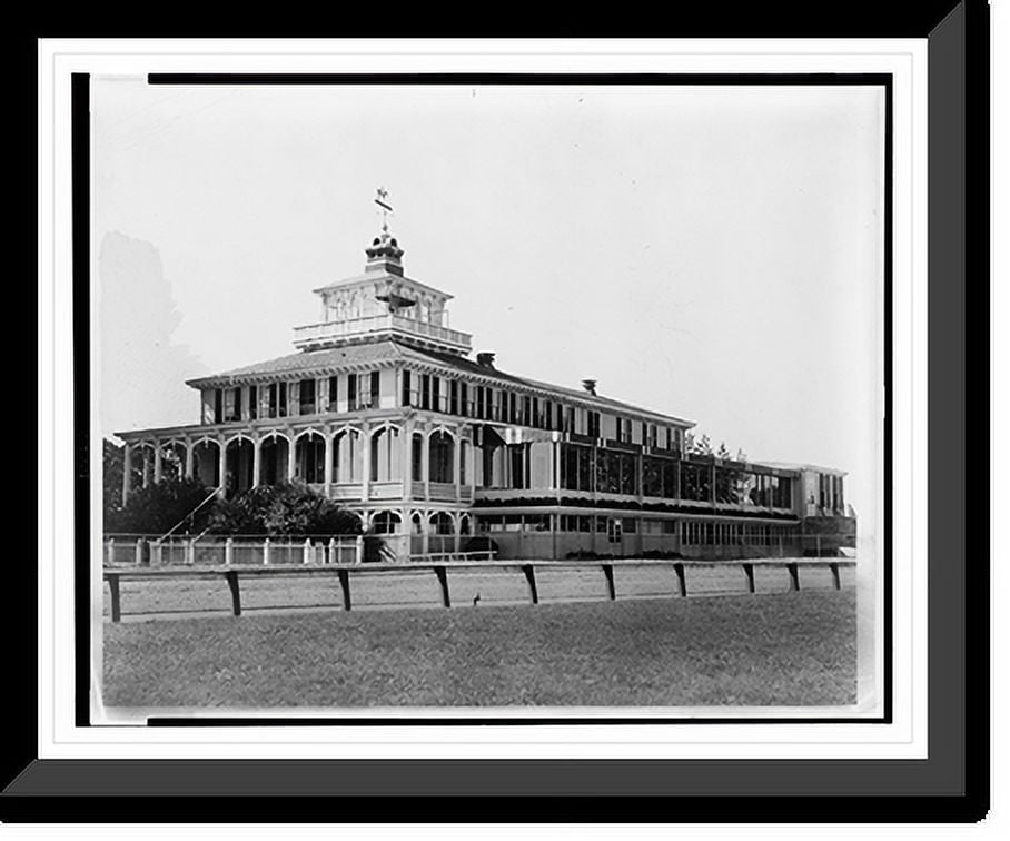 Historic Framed Print, Old members clubhouse at Pimlico - oldest ...