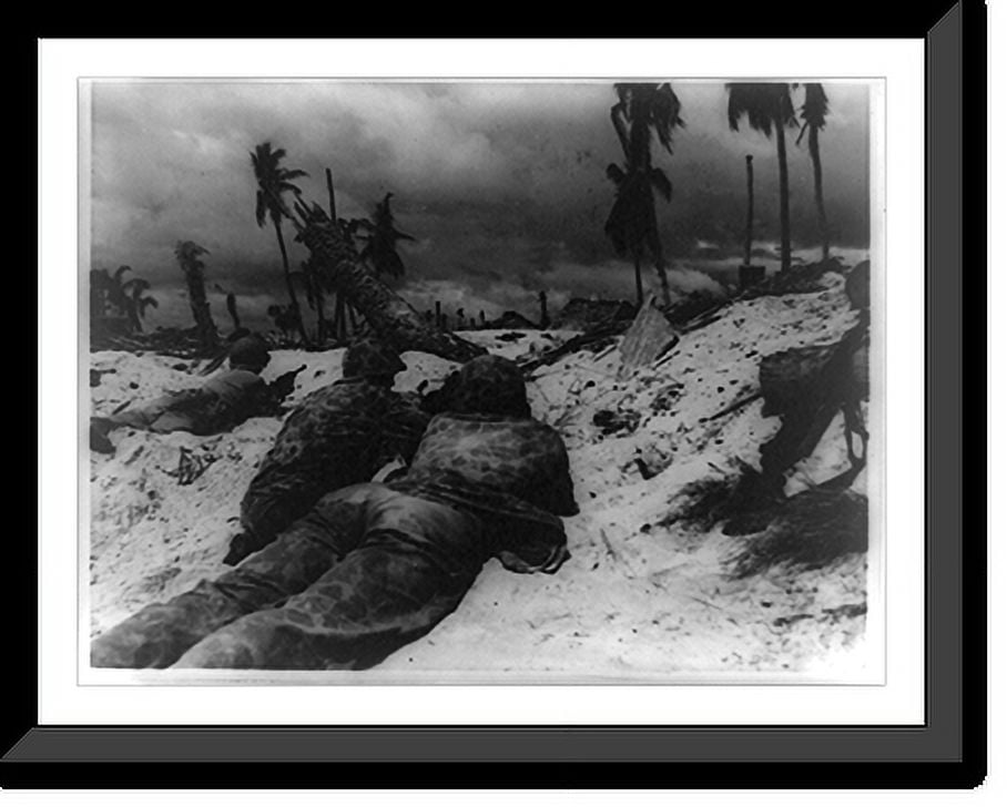Historic Framed Print, On Tarawa Beach - Marines landing on Tarawa ...