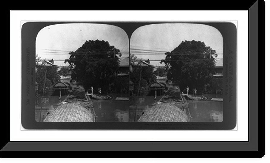 Historic Framed Print, On of the numberous canals in Manila, Philppine ...