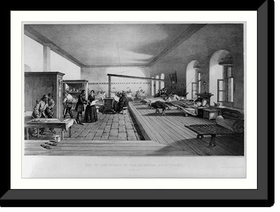 Historic Framed Print, One of the wards of the hospital at Scutari.W. Simpson del. ; E. Walker ...