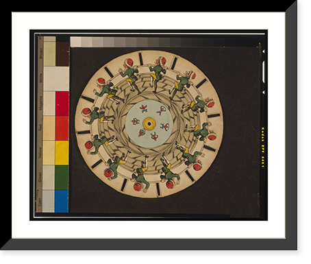 Historic Framed Print, [Optical illusion disc with man jumping rope and ...