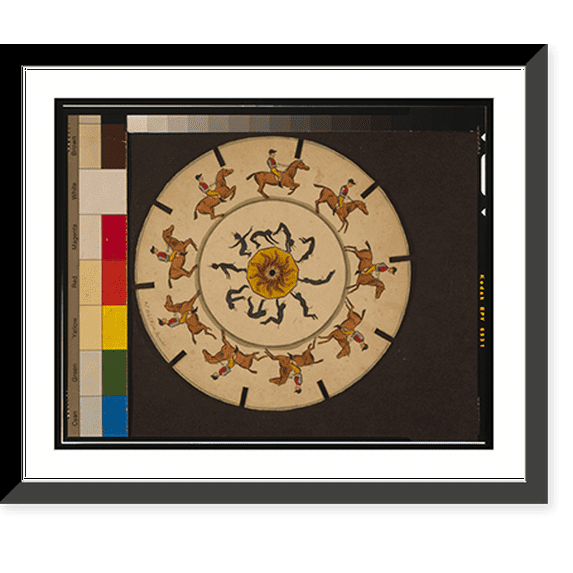 Historic Framed Print, [Optical illusion disc with somersaults and ...