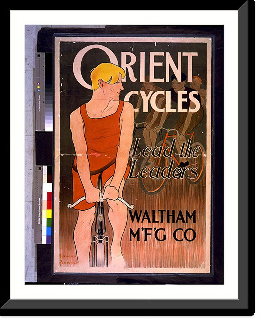Historic Framed Print, Orient cycles lead the leaders. Waltham M'f'g ...