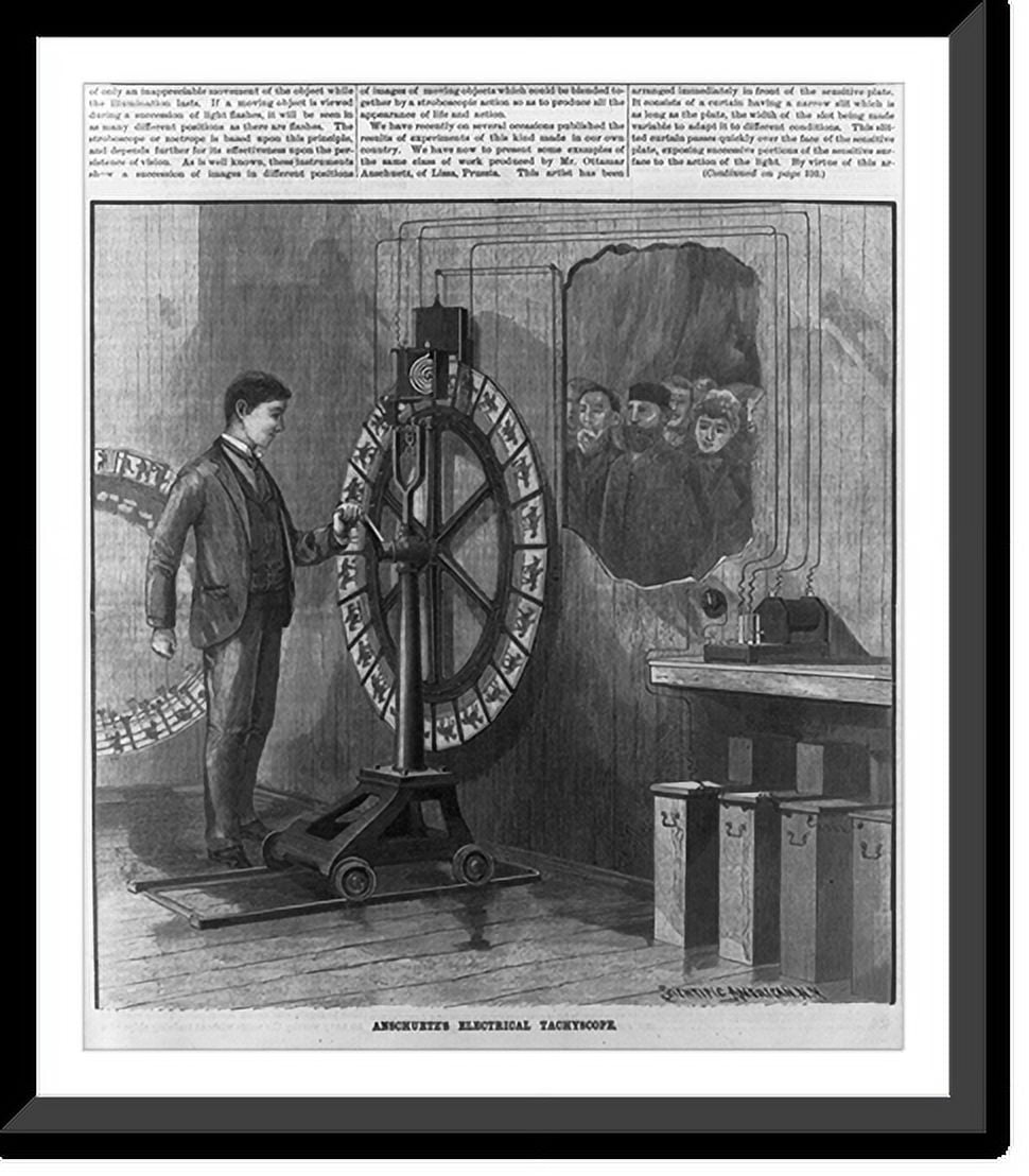 Historic Framed Print, [Ottomar] Anschuetz's electric tachyscope, 17-7/ ...
