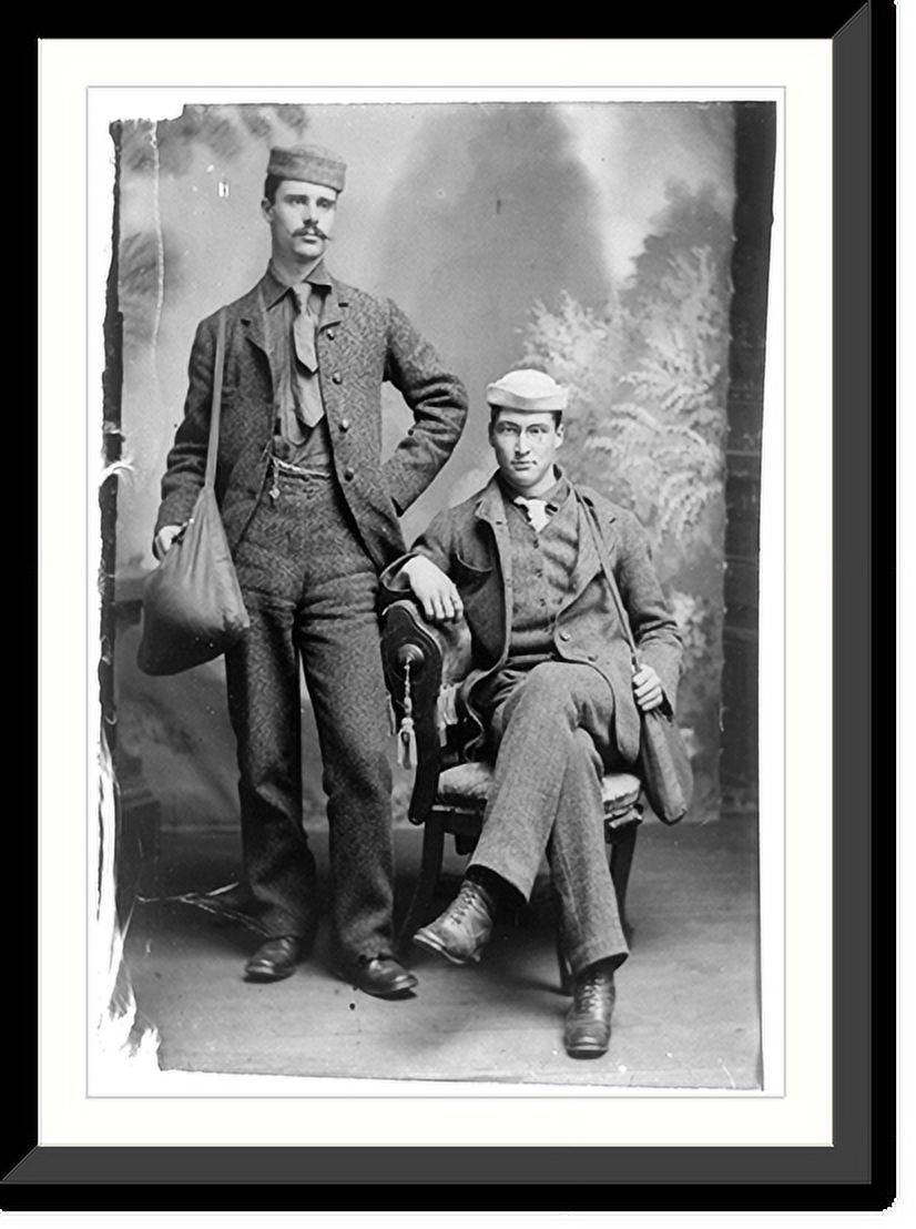 Historic Framed Print, Owen Wister and Henry G. Chapman on a walking ...