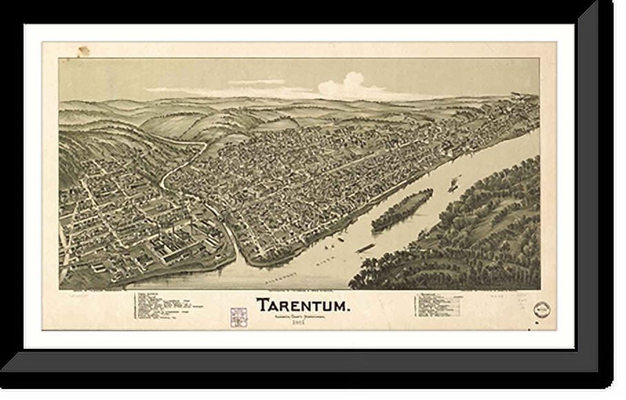 Historic Framed Print, PA Tarentum 1901 MAP, 17-7/8" x 21-7/8 ...
