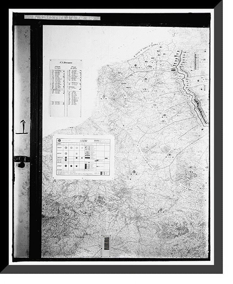 Historic Framed Print, PERSHING WAR MAP - 2, 17-7/8" x 21-7/8 ...