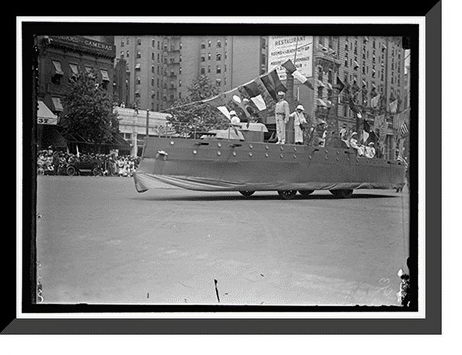 Historic Framed Print, PREPAREDNESS PARADE. FLOAT LIKE BATTLESHIP - 2 ...